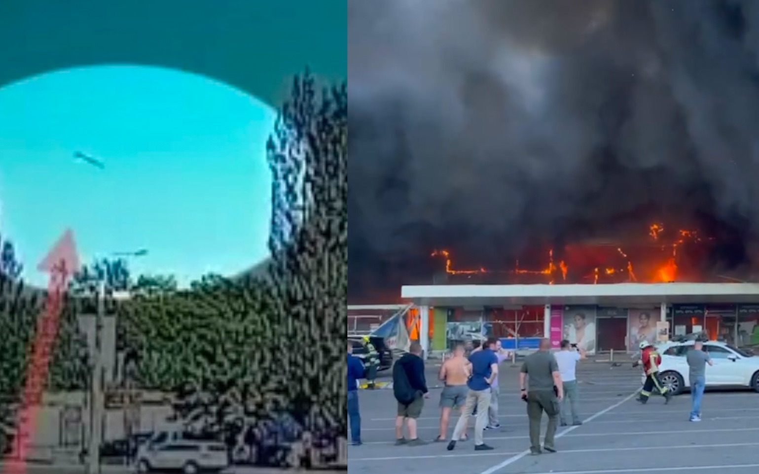 乌克兰一购物中心遭导弹袭击瞬间曝光 乌高官誓言报复俄罗斯