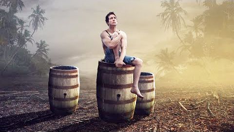 Photoshop照片特效处理教程—木桶上孤独的男人场景合成
