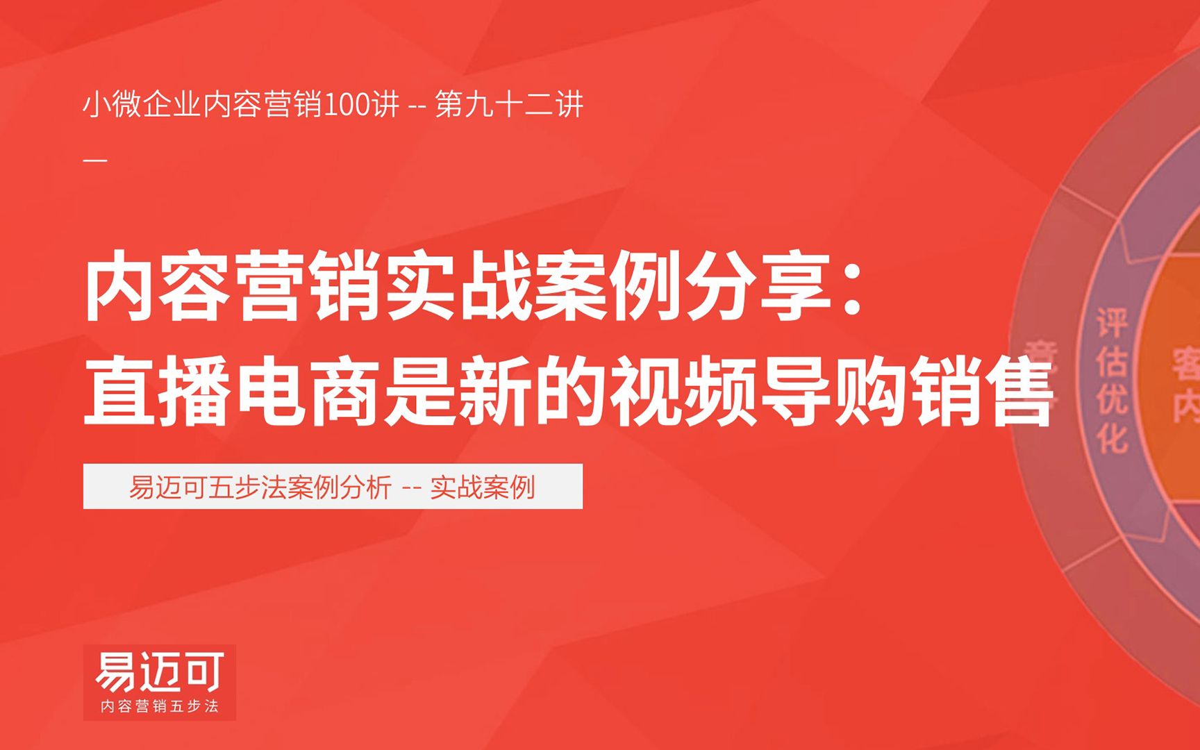 内容营销实战案例分享:直播电商是新的视频导购销售