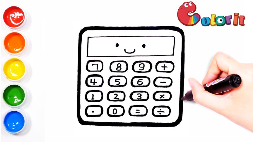 计算器简笔画:怎么画计算器?如何画一款萌萌哒计算器