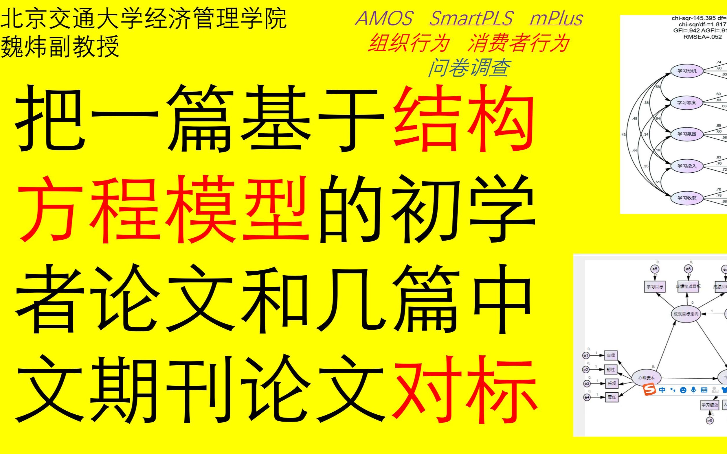 把一篇基于AMOS和结构方程模型的消费者研究方面的初学者论文和几...