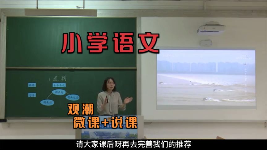 小学语文《观潮》微课+说课,青年教师大赛