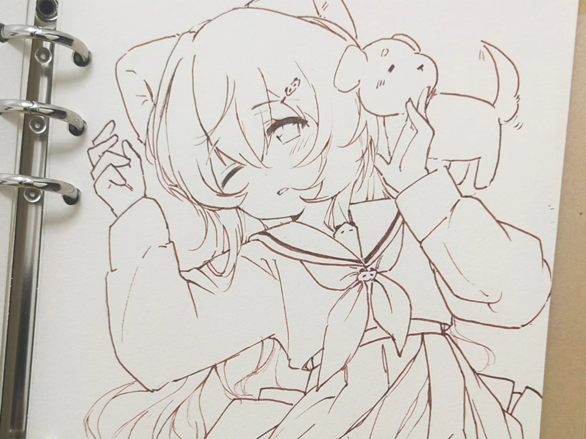 一点点在学校的简笔画