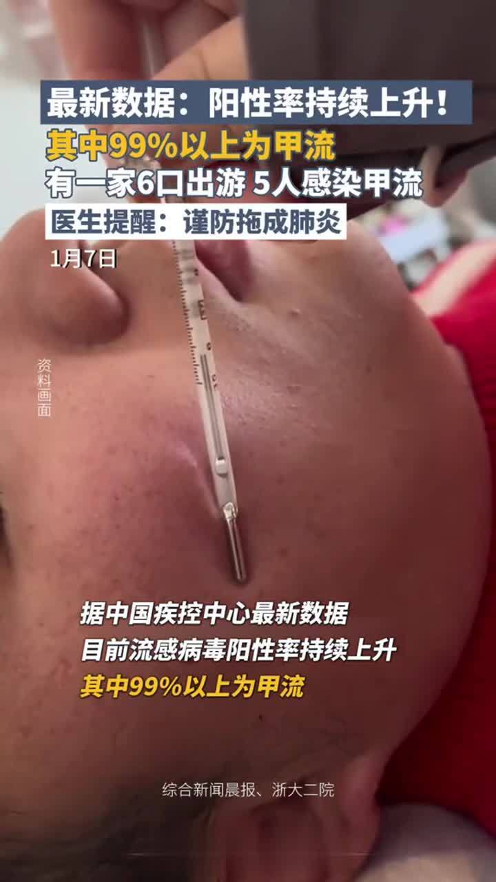 最新数据:阳性率持续上升!其中99%以上为甲流