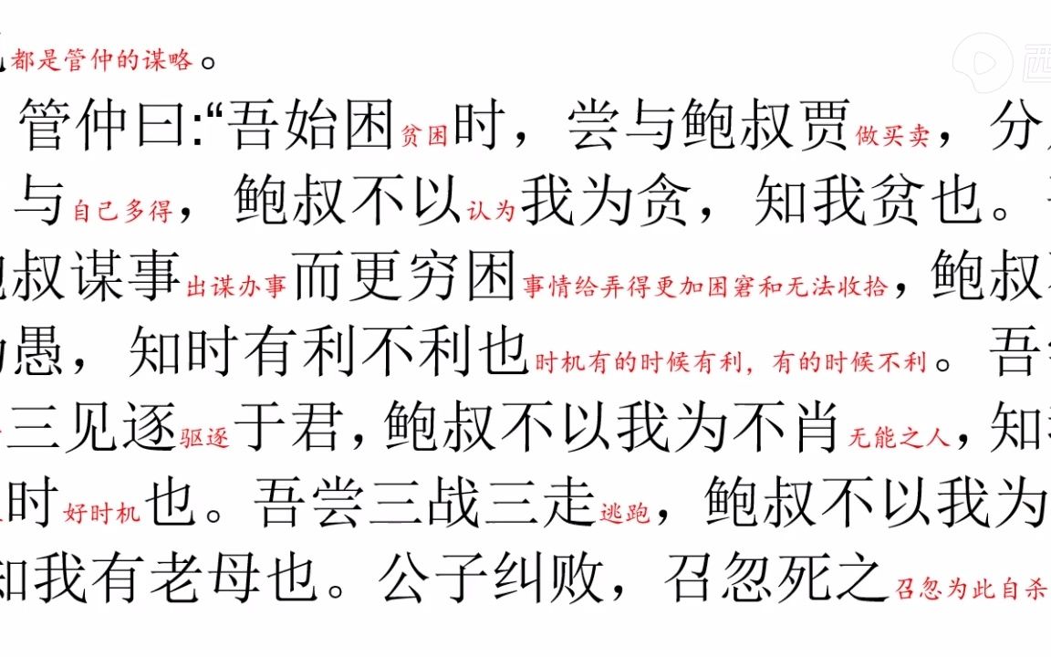 古文学习:管鲍之交[超清版]
