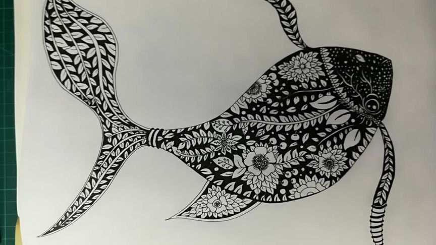 #黑白装饰画 #禅绕画 #手绘 #想画就画 #画画 #创意美术