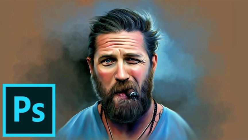 ps照片转手绘插画,老招牌变清晰