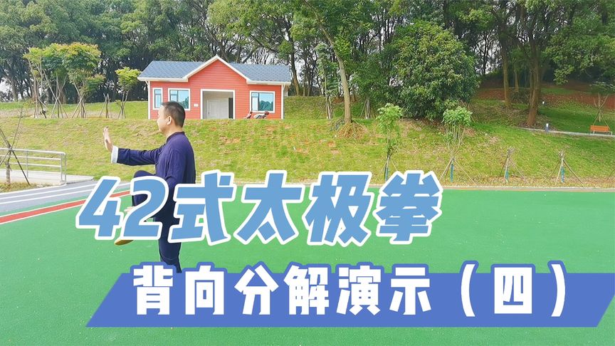 42式太极拳背向演练,分解动作教学(第四段),关键要点都有喔