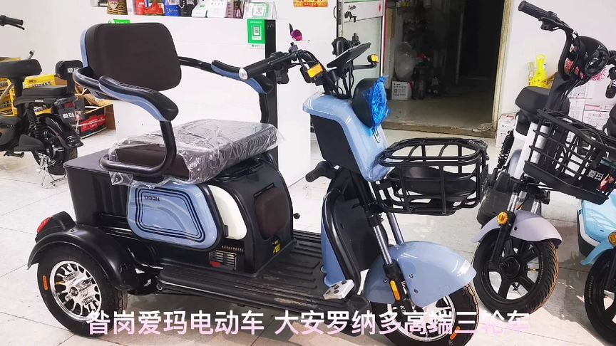 昝岗中心大街中段路北爱玛电动车,大安罗纳多高端三轮车
