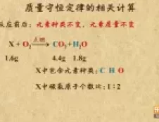 初中化学九年级上册 质量守恒定律的相关计算