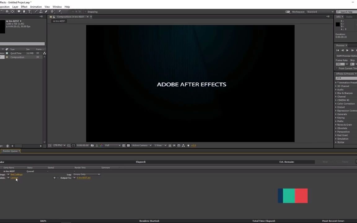【特效制作】After Effects 教程 - 导出 QuickTime H264 格式