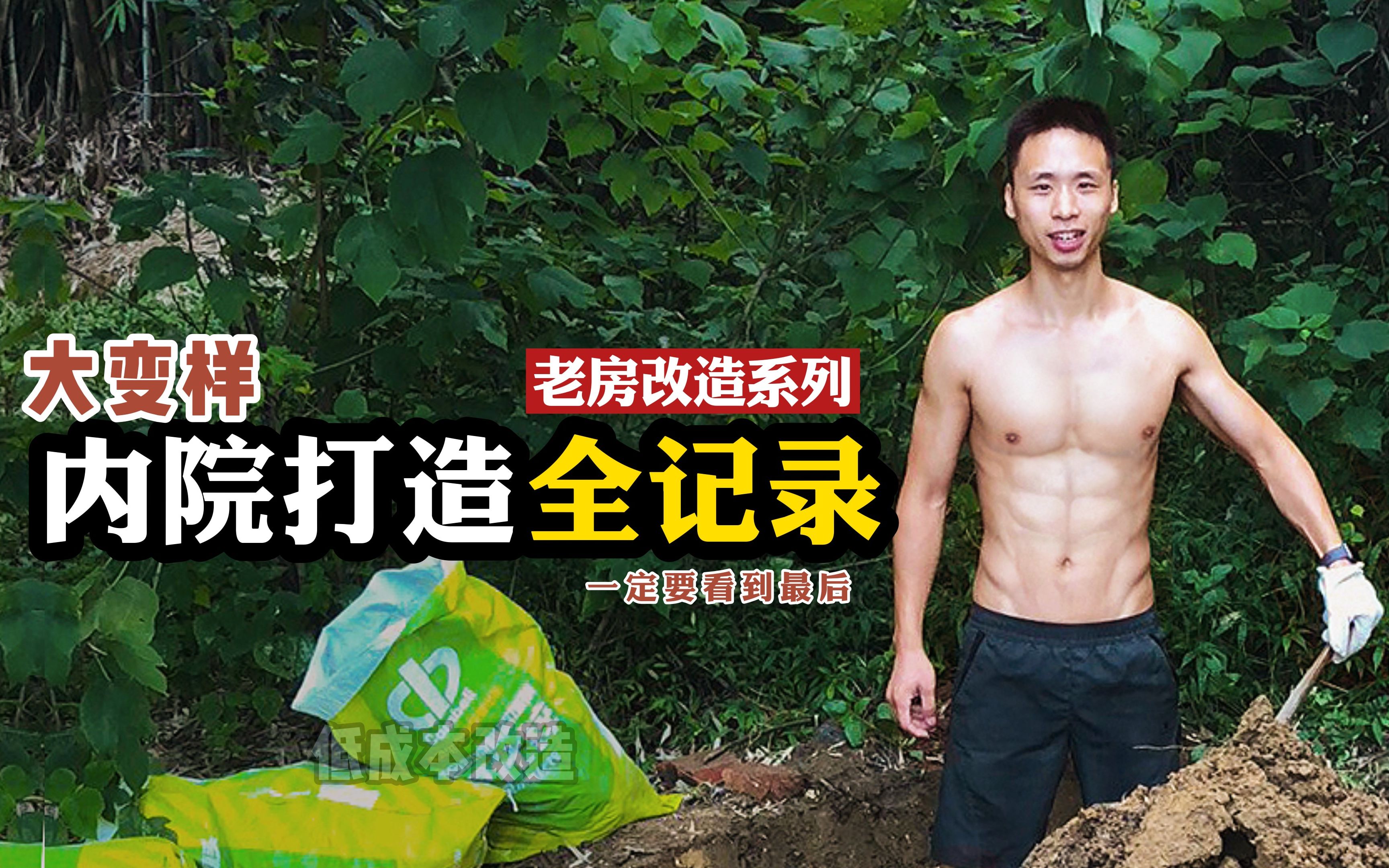 【快镜头】小伙美化院子全过程,低成本出高效果。美好的院子