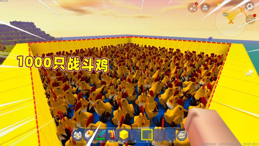 迷你世界:红包生存!小蕾组建1000只战斗鸡大军,使唤它们去打架