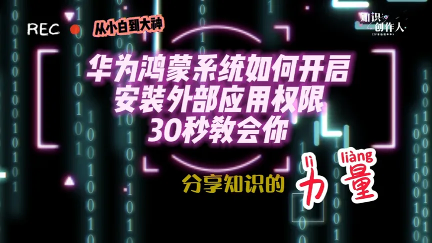 华为鸿蒙系统如何开启安装外部应用权限30秒教会你