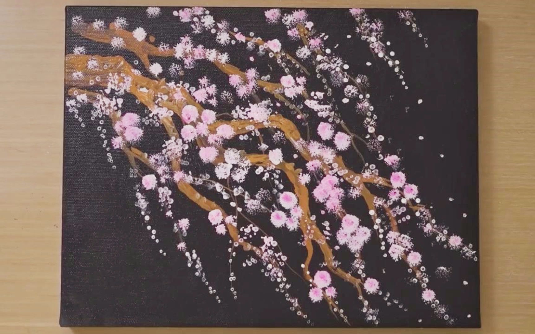 新手绘画教程,美丽樱花的简单画法!
