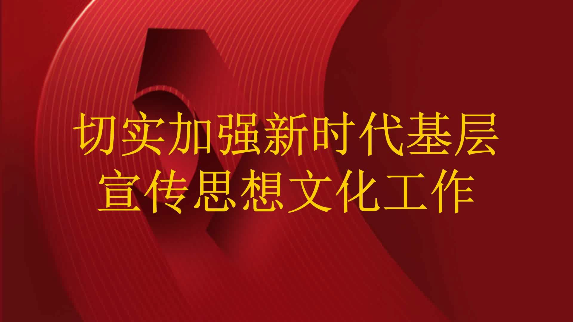 切实加强新时代基层宣传思想文化工作