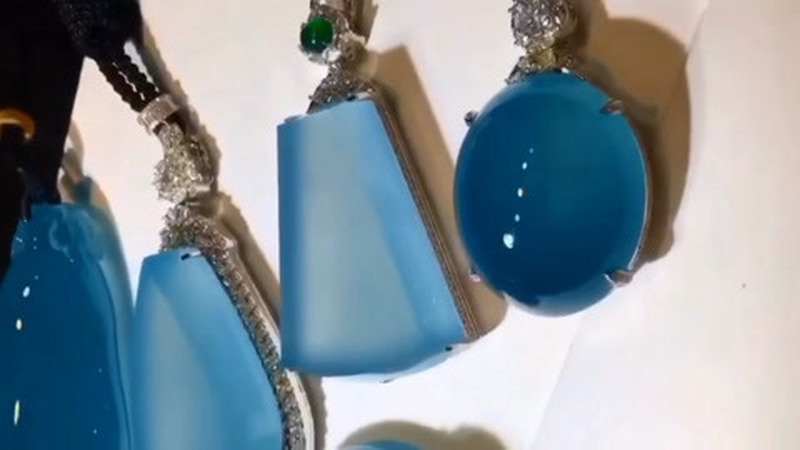 经典玻璃种天空蓝正装翡翠天然缅甸翡翠玉石
