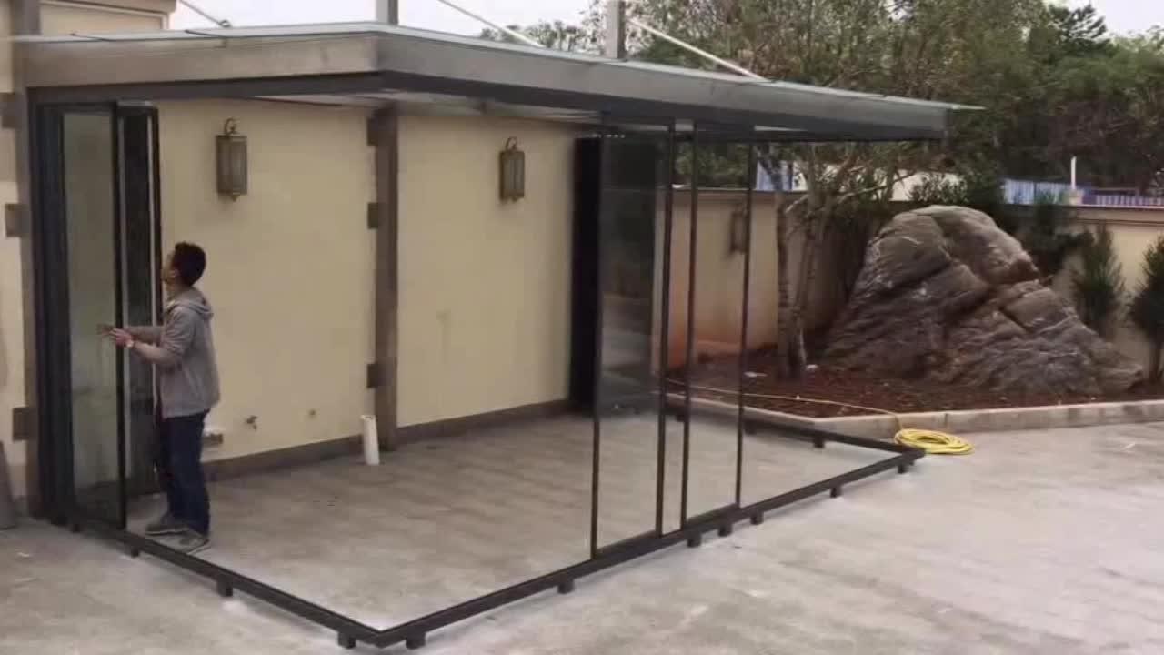 360度全敞开折叠落地窗阳光玻璃屋隐形物业无语!