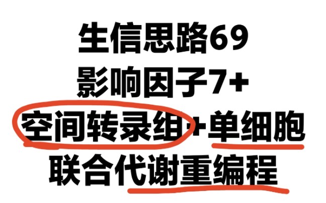 空间转录组+单细胞+代谢重编程,纯生信分析发7+SCI思路