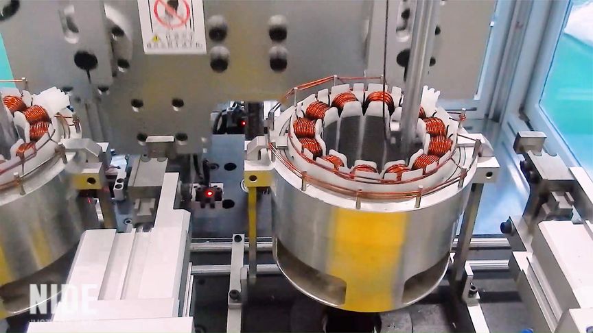 电机内绕机的定子线圈绕制过程