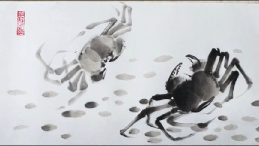 #中国画教学#国风合伙人#写意螃蟹#国画螃蟹画法#小写意螃蟹