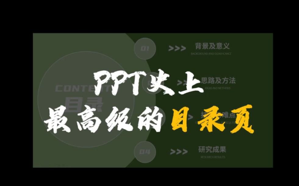 谁说的PPT目录页不能做得高级?高级感这不就来了嘛