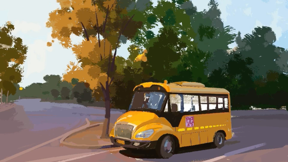 居家网课的第…天,画个花家地南街8号的黄昏街景吧