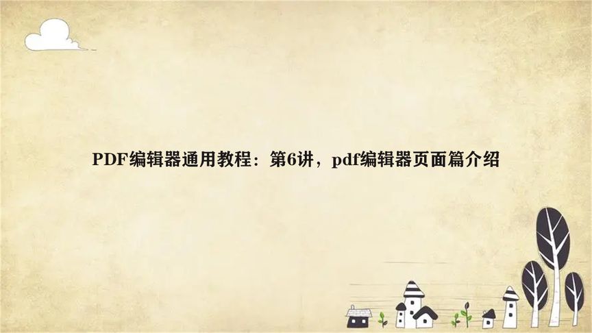 PDF编辑器通用教程:第6讲,pdf编辑器页面篇介绍