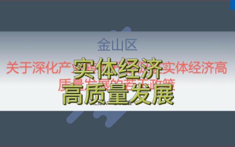 【金山区】:深化产业转型升级促进实体经济高质量发展若干政策十