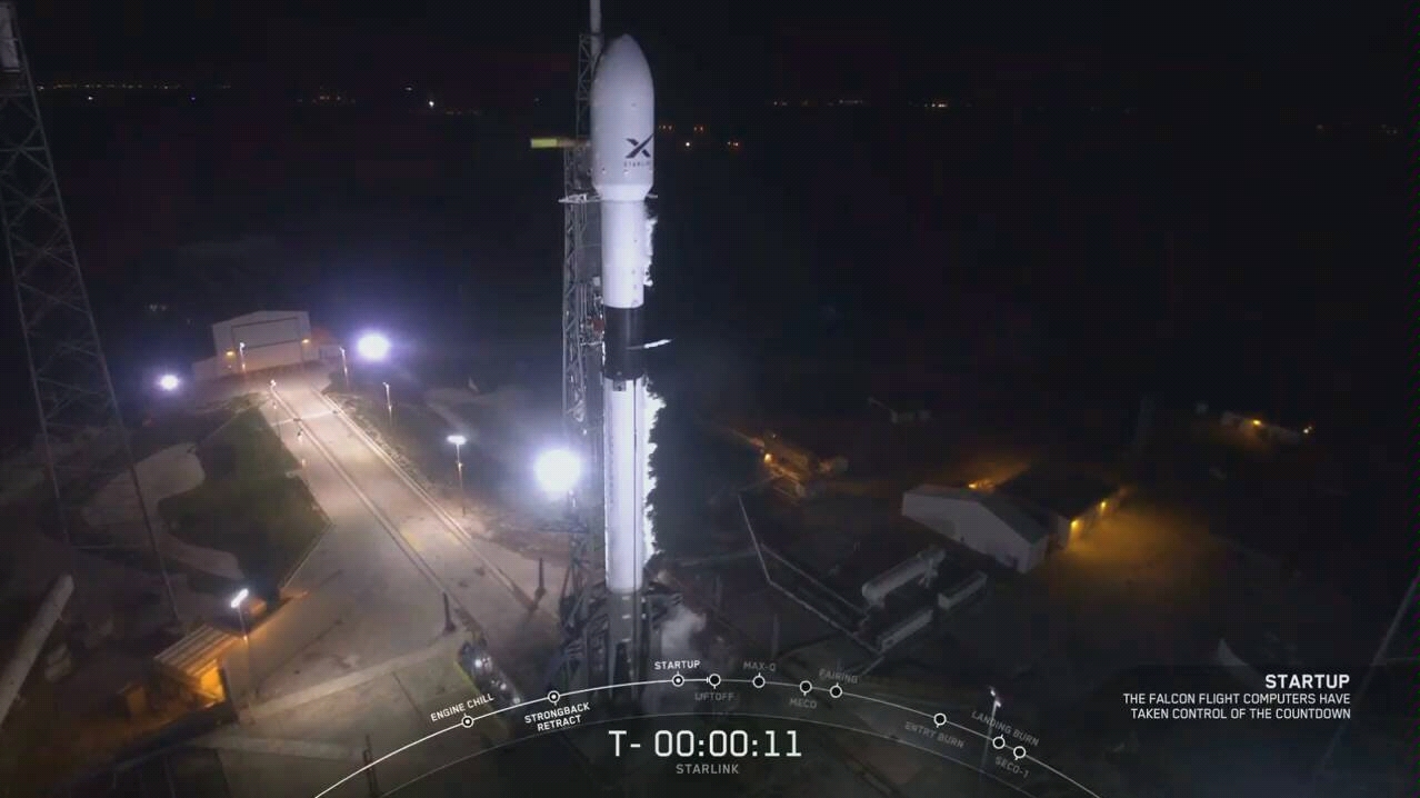 Starlink测试星01组共60颗由猎鹰九号火箭自卡角成功发射