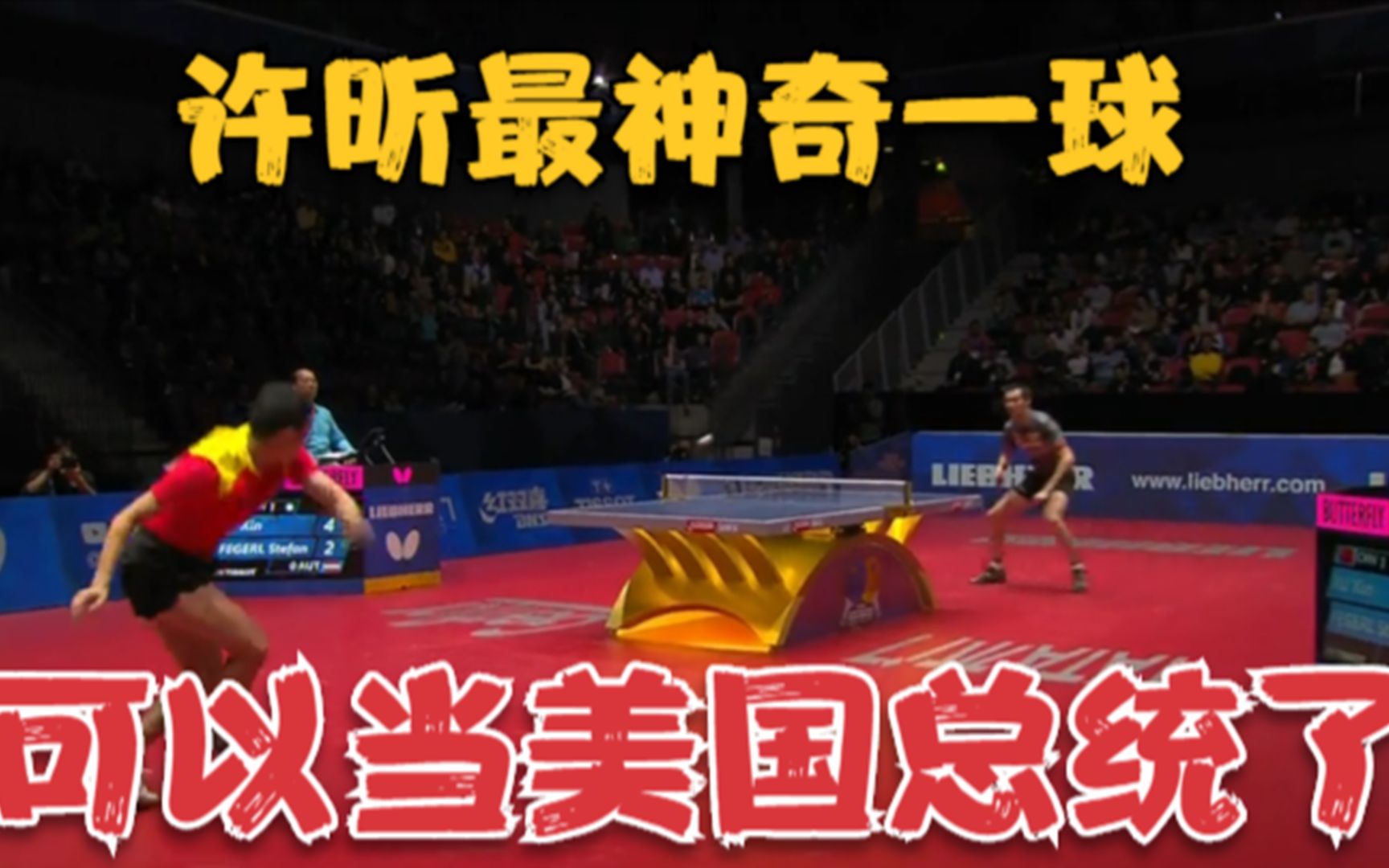 许昕最神奇一球!观众尖叫,解说高呼:许昕可以当美国总统了