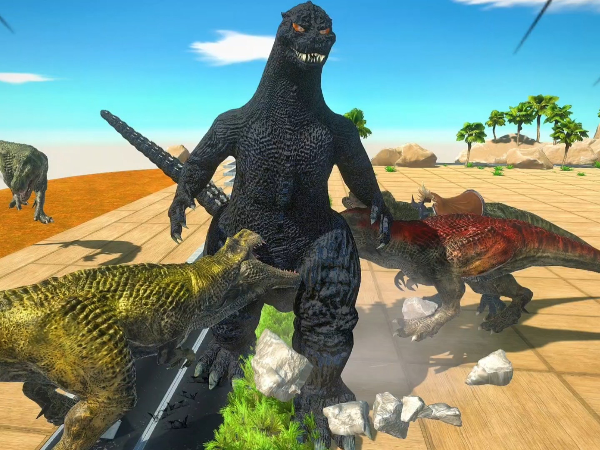 哥斯拉VS霸王龙,动物战斗模拟器。