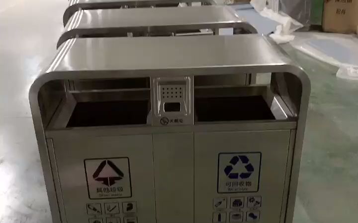 户外不锈钢分类垃圾桶厂家 北京高档不锈钢垃圾箱批发 公园分类...