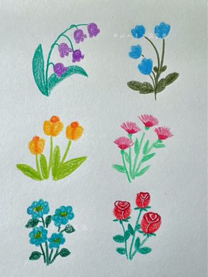 这样画小花花,做个手抄报画个花边也太简单了吧 #儿童简笔画 #简易.