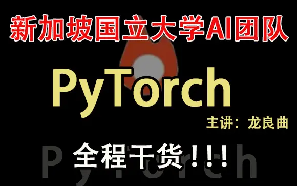 【PyTorch】亚洲排名第1的新加坡国立大学AI团队龙良曲为你详细讲解...
