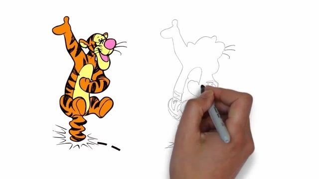儿童简笔画:可爱小老虎画画