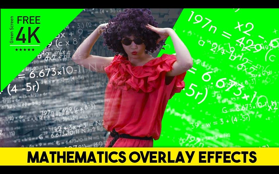 【绿幕素材】4K数学知识RAP歌曲效果绿幕素材包无版权无水印[2160...