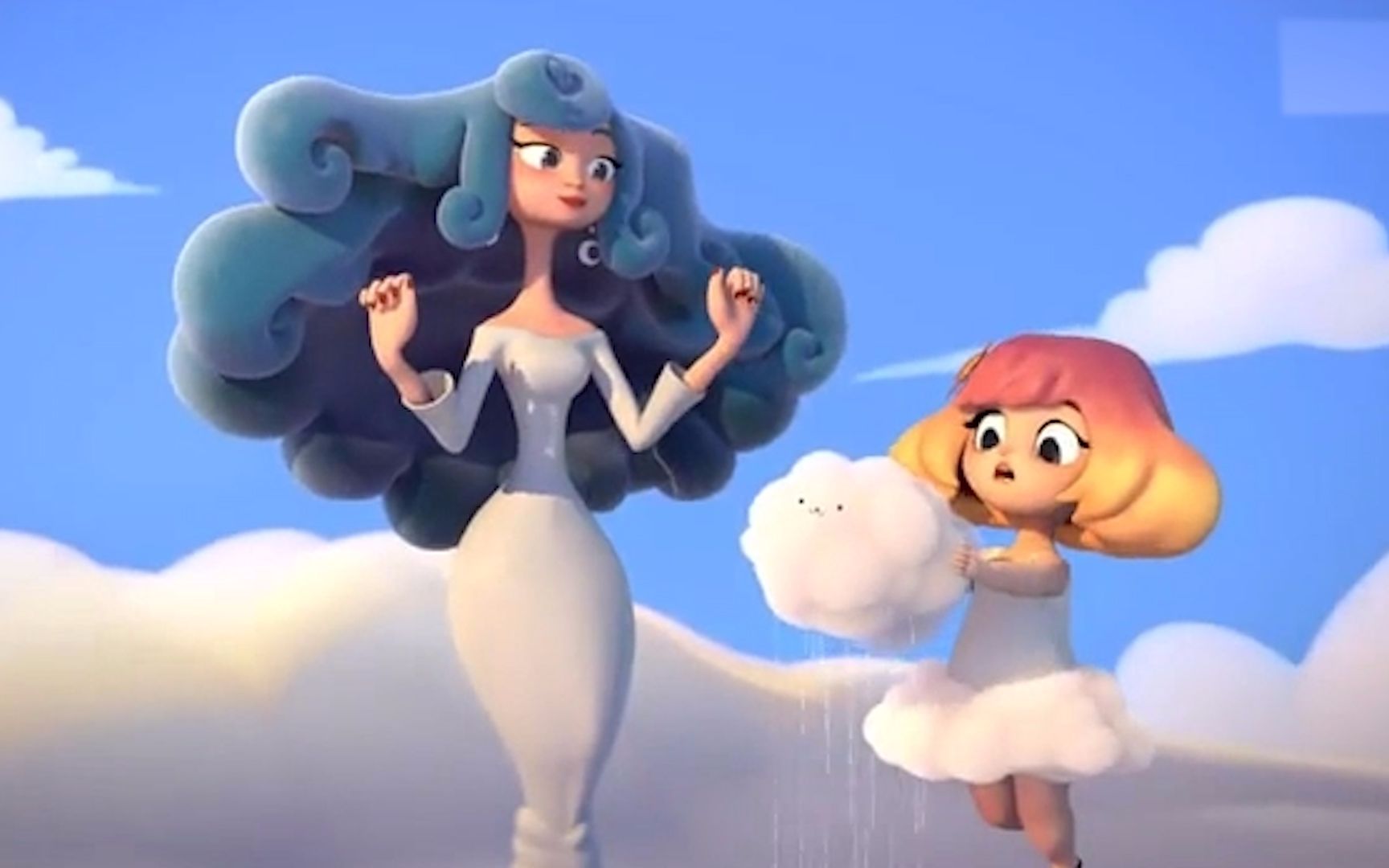 动画:云是从哪来的,雨是怎么形成的,原来是她们两个在操纵