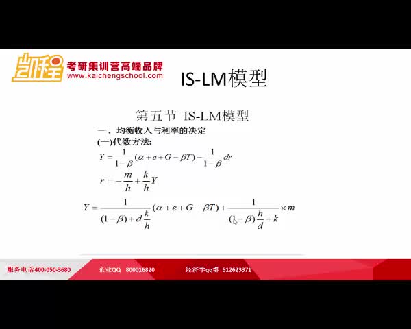 经济学考研:高鸿业经济学知识点之IS-LM模型均衡收入与利率的决定