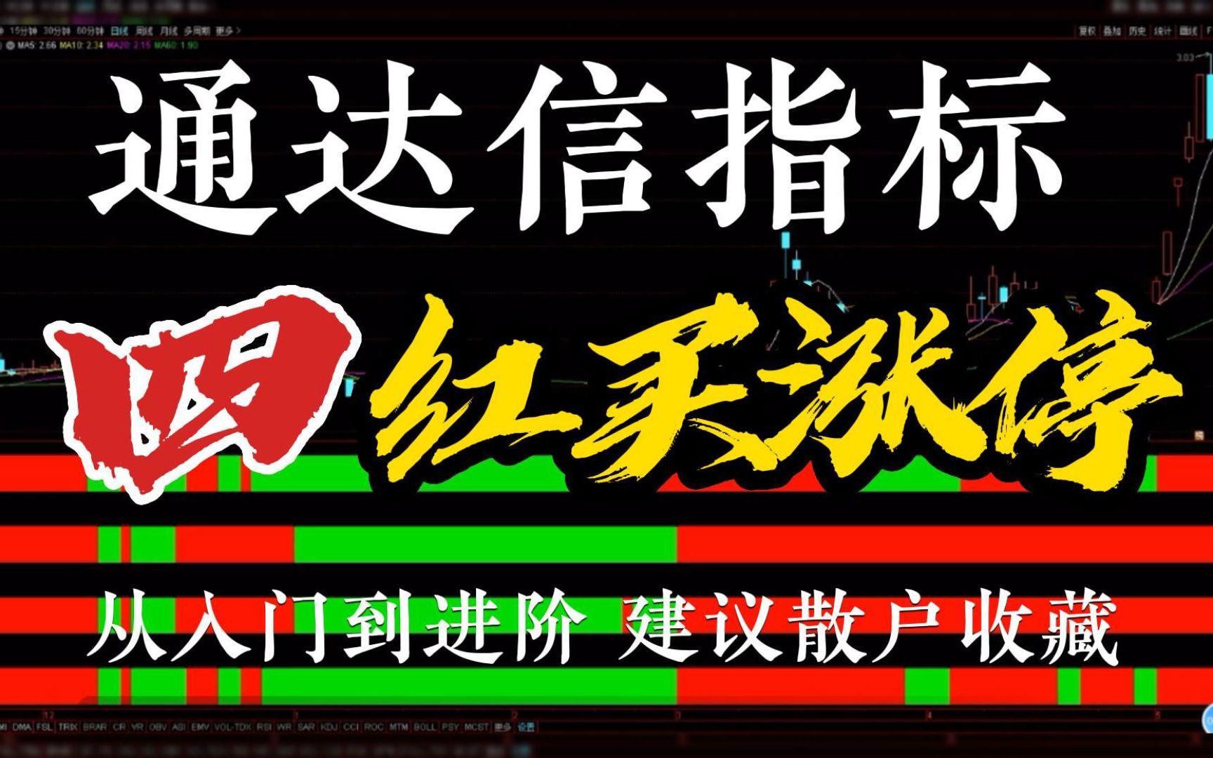 从入门到进阶——通达信【四红买涨停】指标公式,建议散户收藏!
