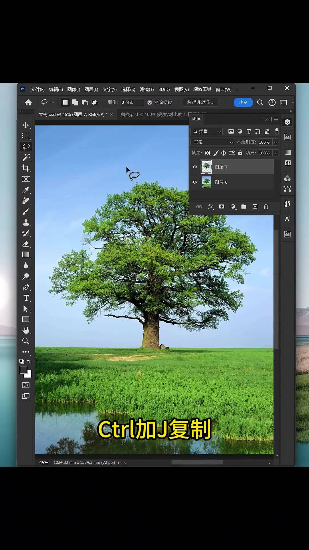 ps快速高效抠大树