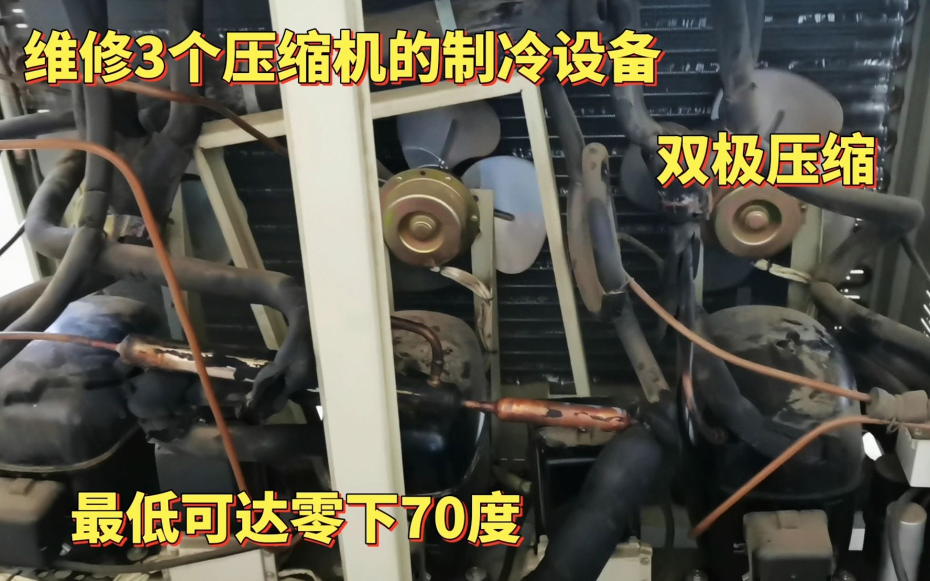维修超低温制冷设备零下70度,补漏加氟修复成功,1500元到手