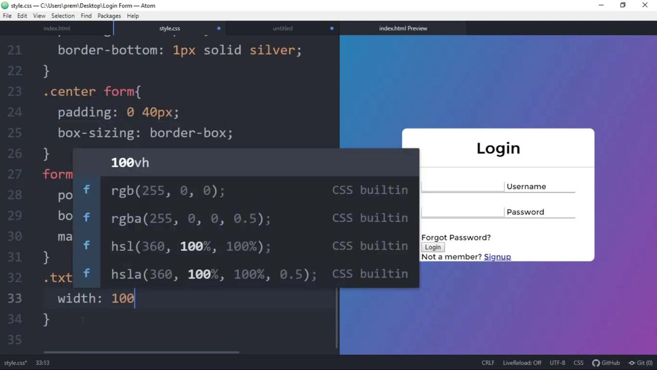 仅用 HTML 和 CSS 的动画登录表单(入门学习很棒)