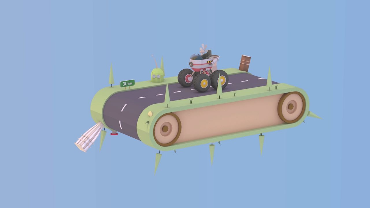 C4D传送带景观动画