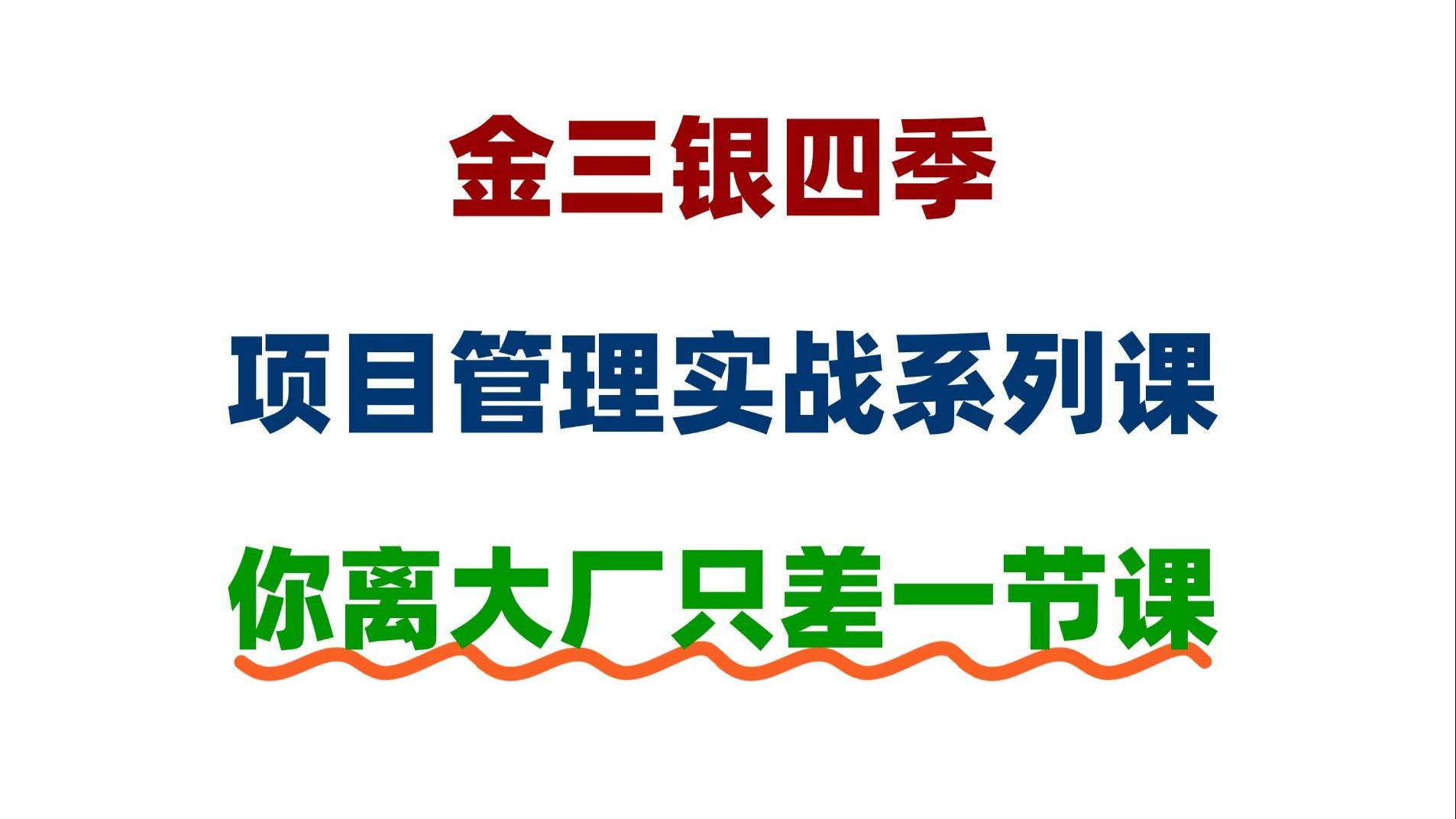 25年金三银四,项目管理提升实战系列课!项目经理求职指南,PMP考证...