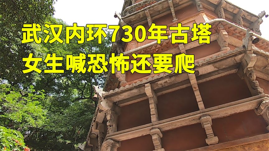 湖北武汉内环730年的古塔,塔内结构极其罕见,女生喊恐怖还要爬