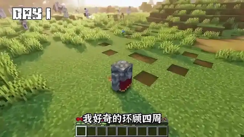 我的世界:变成石头傀儡在MC中生存100天!