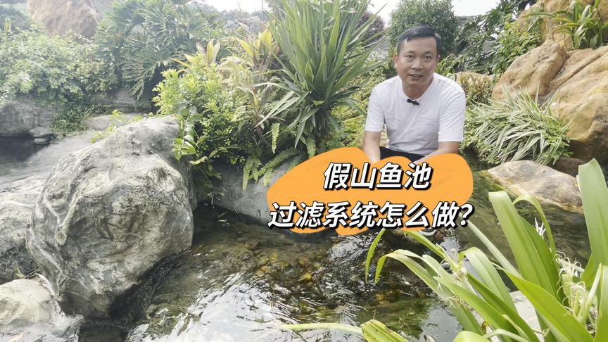 假山鱼池过滤系统怎么做!#假山鱼池 #过滤系统 #庭院假山鱼池
