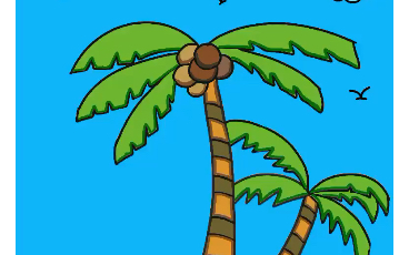 【简笔画】procreate绘画,椰子树的画法,简单易学,动手画起来吧