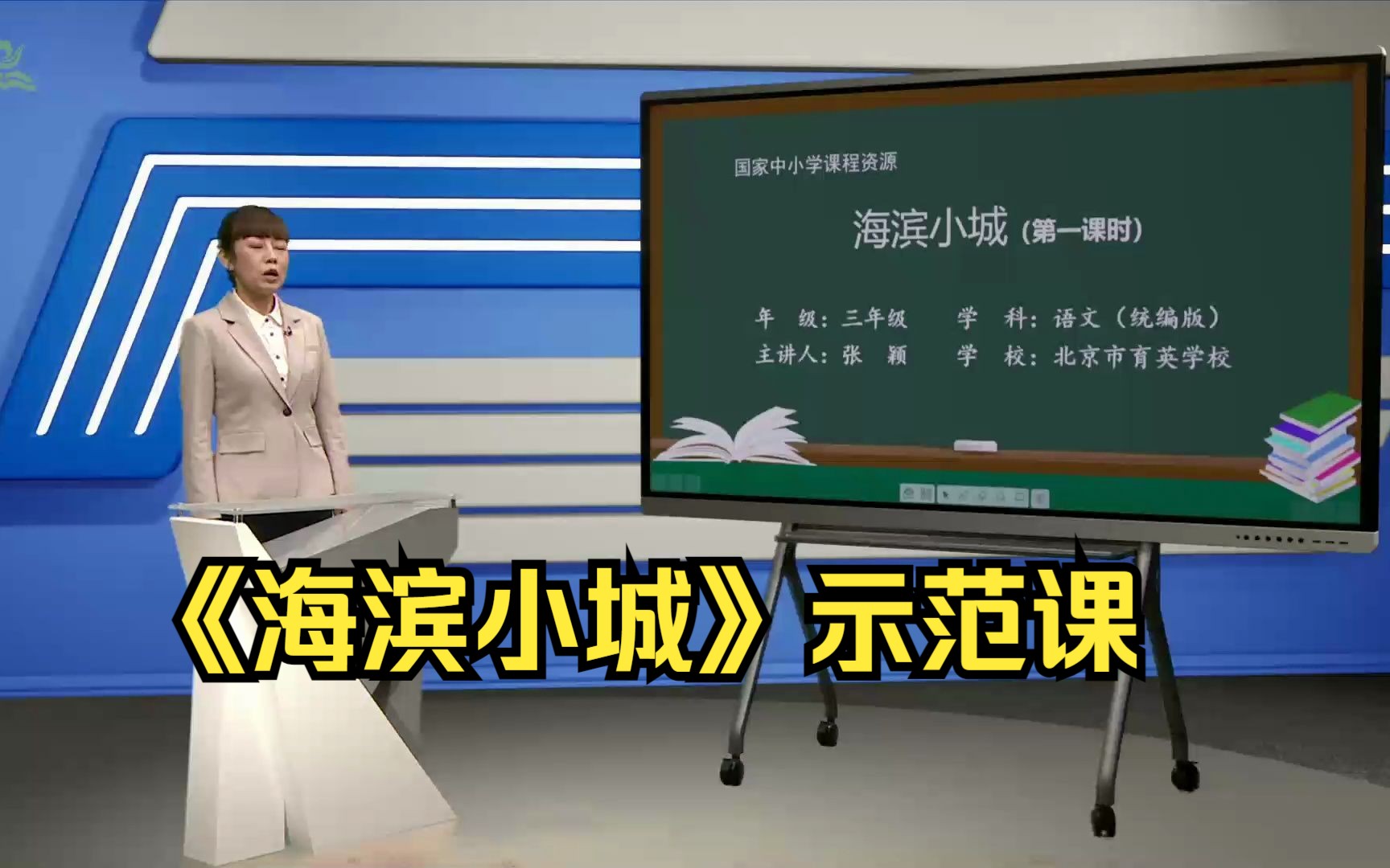 《海滨小城》三年级语文上册 示范课 课堂实录 优质课 公开课